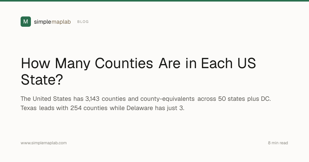 How Many Counties Are in Each US State? | SimpleMapLab