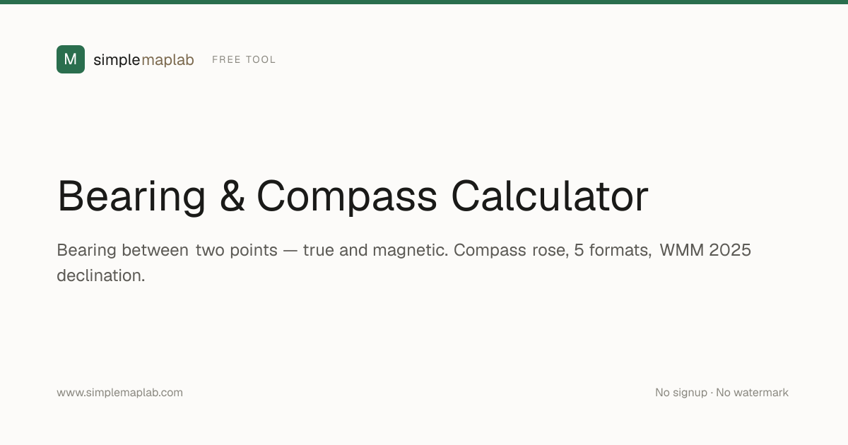 Bearing & Compass Calculator — Free Forward, Final, and Magnetic ...
