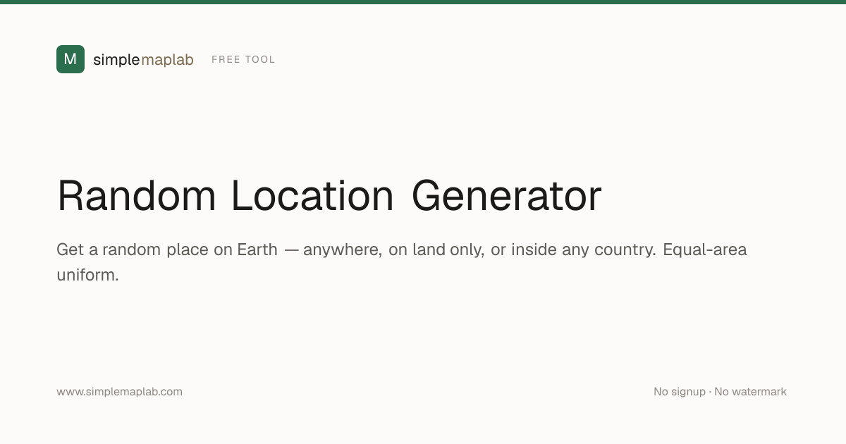 Random Location Generator — Free Tool for Random GPS Coordinates and ...